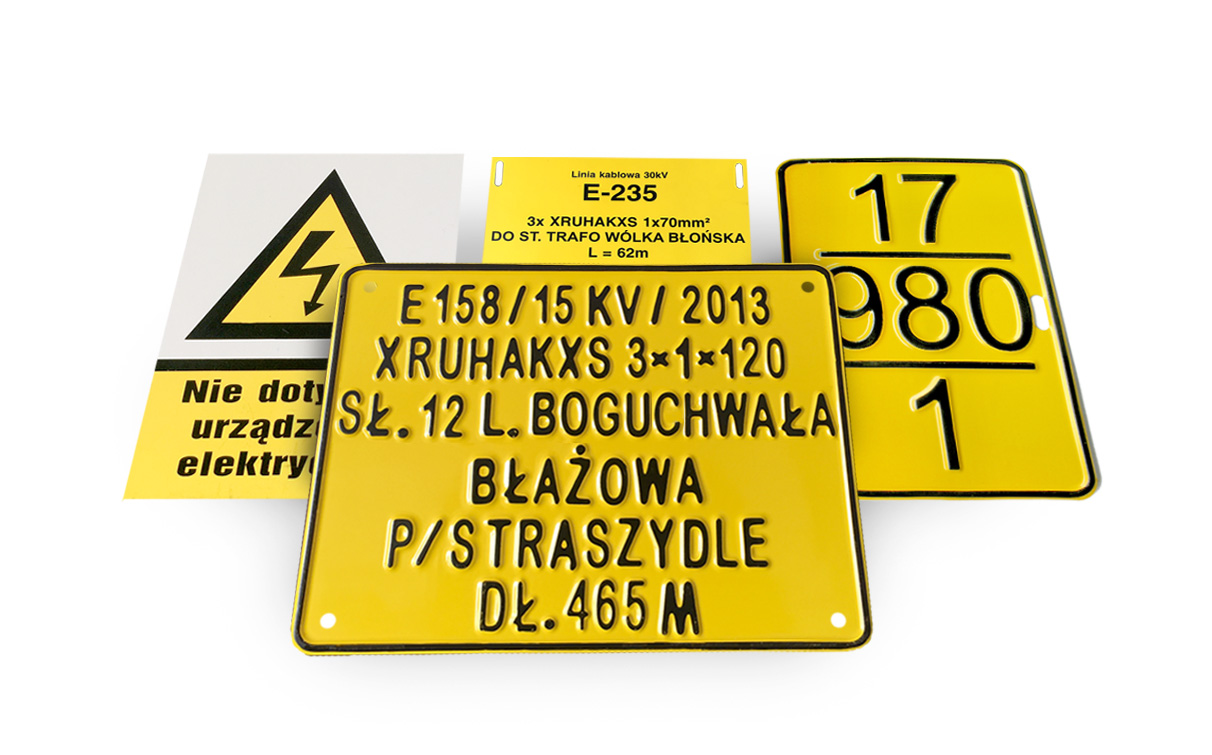 tabliczki-opisy-elektryczne-ostrzegawcze-linii-wysokiego-średniego-napięcia-na-słupy - Tablitek ...